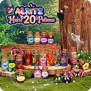 Alritz Fairy Polyjuice Potion Kits for Kids, 20 Bottles Magic DIY Mixies Potions, Halloween Decorations Creative Crafts Toys for Girls 6 7 8 9 10