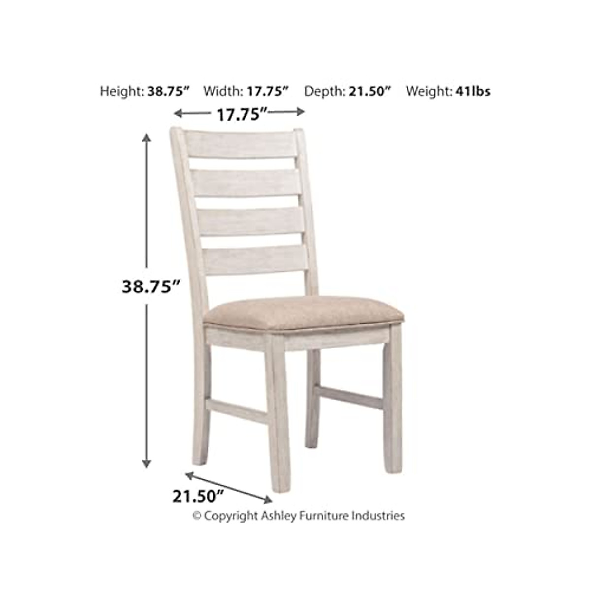 Signature Design by Ashley Skempton Modern Farmhouse Dining Room Chair, 2 Count, Whitewash