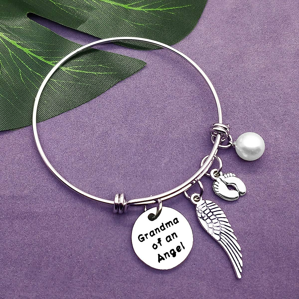 Vadaka Baby Memorial Gift Bracelet Memorial Bracelet for Grandma Loss of Child Grandchild Gift Miscarriage Jewelry for Infant Loss Sympathy Remembrance Gift Miscarriage Keepsake
