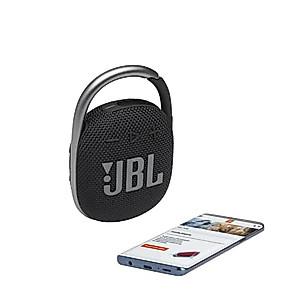 JBL Clip 4 Waterproof Portable Bluetooth Speaker Bundle with gSport Carbon Fiber Case (Black)