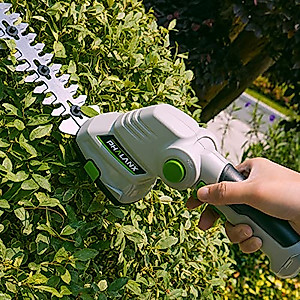 Cordless Grass Shears 2-in-1 Handheld Hedge Trimmer,7.2V Electric Grass Trimmer Turnable Handle, Rechargeable Lithium-Ion Battery and Charger Included for Lawn/Garden