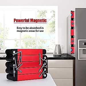 DEOYUEND Foldable Level, 28Inch Multi-Angle Measurement Woodworking Tools, with 45°/90°/180° Bubbles for Carpenters,Woodworkers,Fabricator