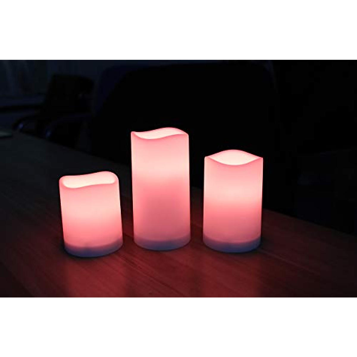 WRalwaysLX Flameless Candles with Timer, Colour Changing LED Candles with Remote Control,Battery Candles Outdoor and Indoor Home Decor, Set of 3, 2.5" D X H3/4/5 by 3AAA Batteries(not Included)