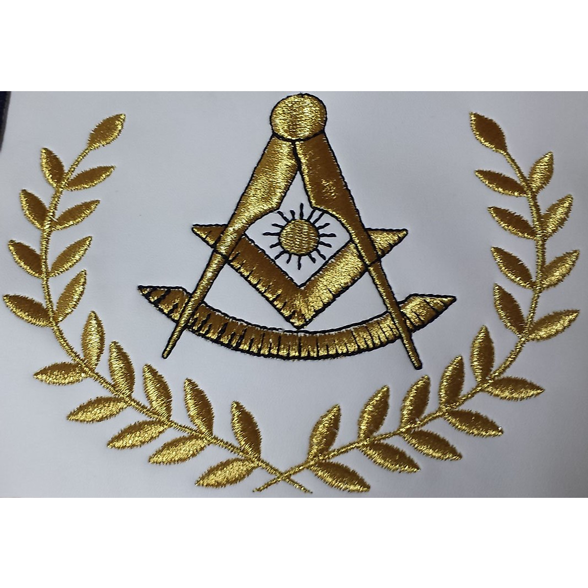 Zest4Canada Past Master Royal Blue Apron Gold Embroidered with Fringe