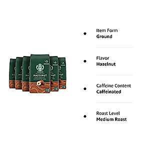 Starbucks Medium Roast Ground Coffee — Hazelnut — 6 bags (11 oz. each)