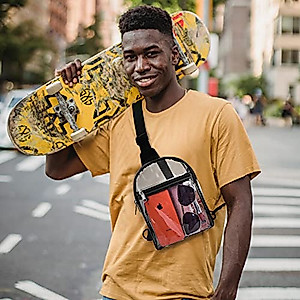 UEASE Small Clear Sling Bag for Men Women/Stadium Approved Mini Sling Backpack/Transparent Casual Chest Daypack for Concert Festival Hiking Walking Biking Travel Cycling