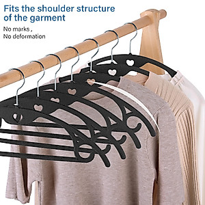 IEOKE Velvet Hangers, 50-Pack No Shoulder Bumps Suit Hangers Ultra Thin Space Saving 360 Degree Swivel Heavy Duty Hook Durable Hangers for Sweaters Coat Jackets Shirts Dresses (50 Pack, Black/Silver)