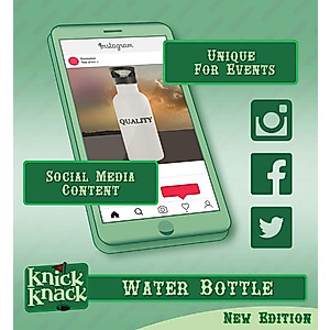 Knick Knack Gifts #heckle - 20oz Stainless Steel Hashtag Outdoor Water Bottle, Silver