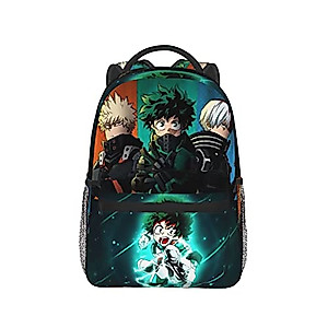 Zqiyhre My Hero Backpack Print Cartoon Waterproof Laptop Backpack Casual Travel Backpack for Teens