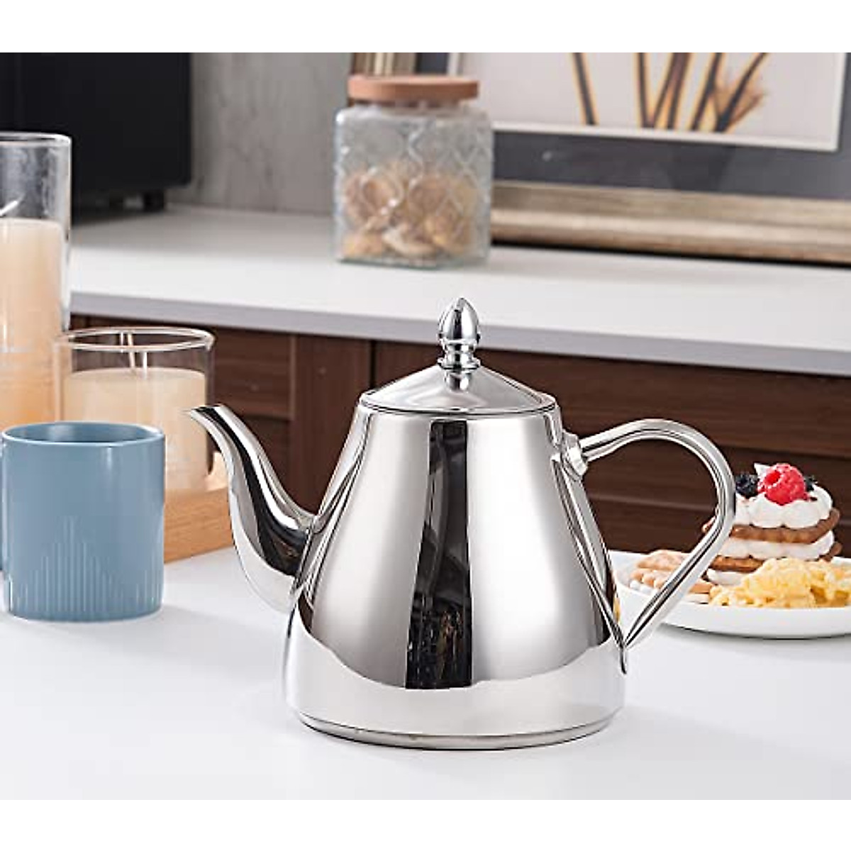 SANQIAHOME Stainless Steel Teapot Coffee Servers 1500ml