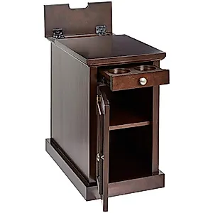 Ball & Cast Traditional End Table with Charging Station Chair Side Table with Charging Outlets and USB Ports, Sable Brown