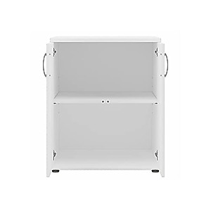 Bush Business Furniture Universal Laundry Room Storage Cabinet with Doors and Shelves in White