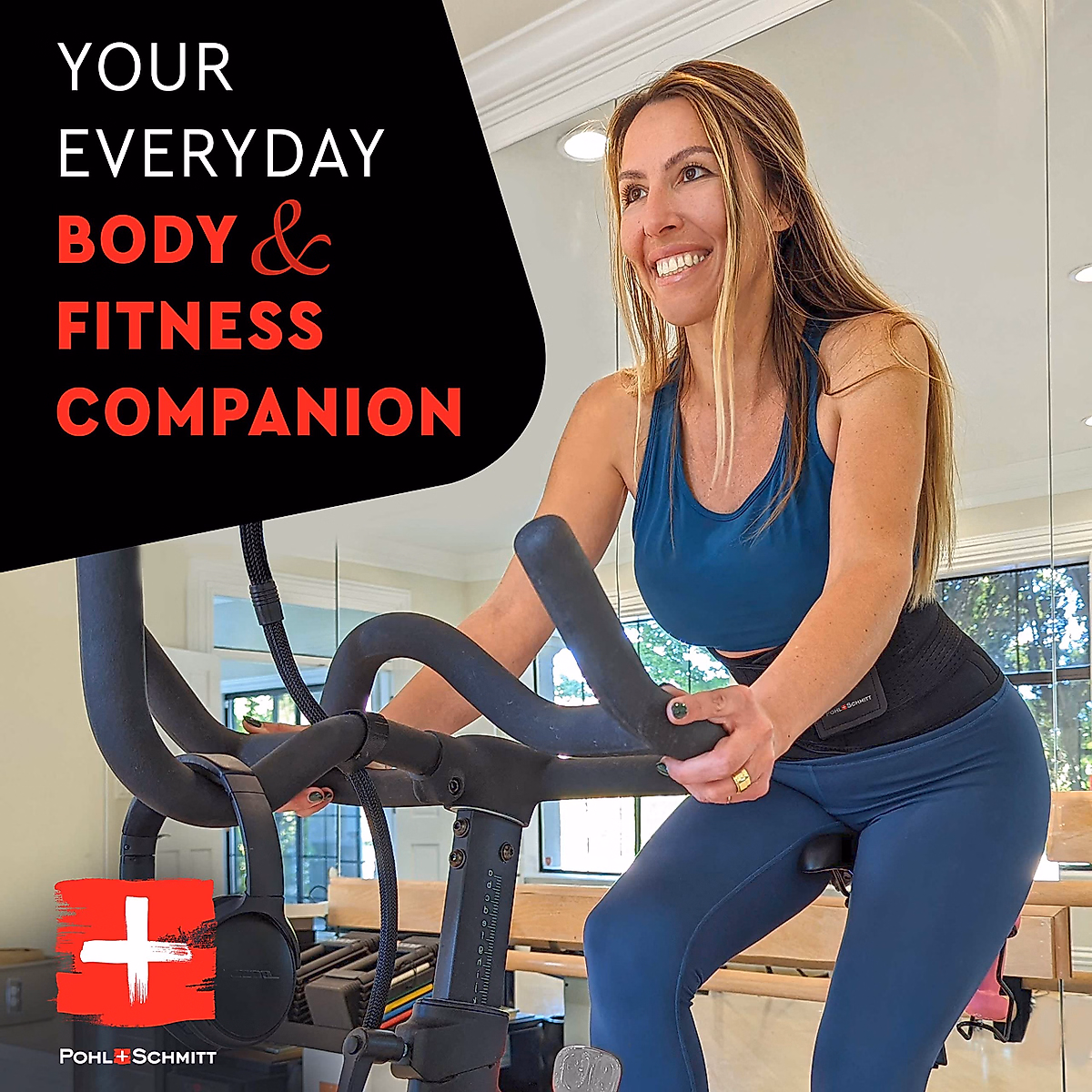 POHL SCHMITT FitCurve Waist Trainer and Trimmer for Weight Loss, Fitness and Lumbar Back Support, for Men and Women, black L