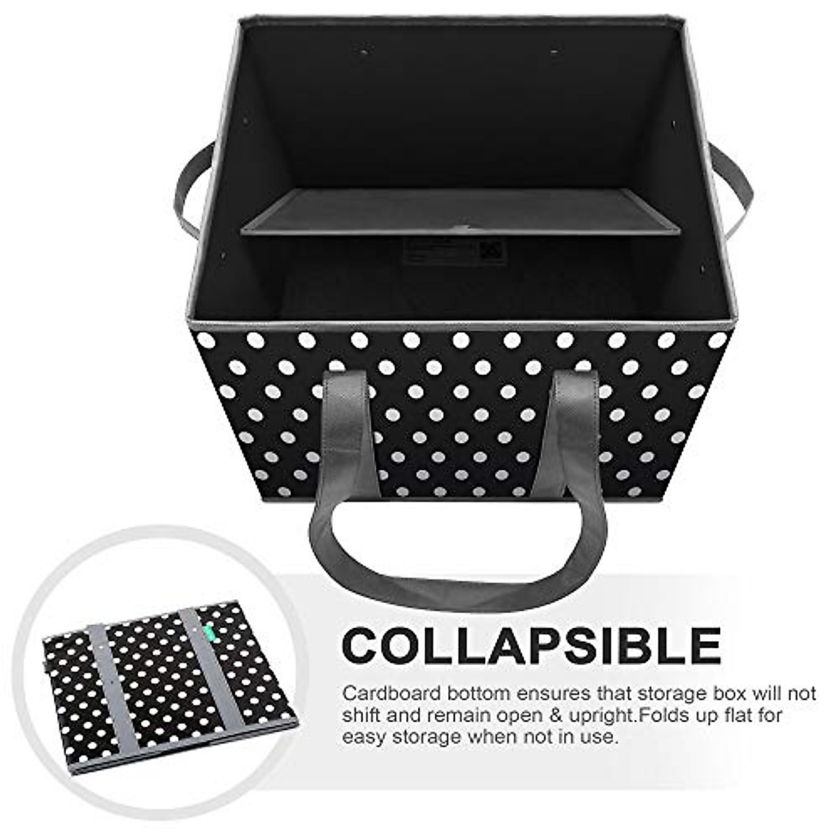 Flipzon 3 Pack Reusable Grocery Shopping Bags Foldable Washable Storage Baskets Bins Box for Groceries(B-W)