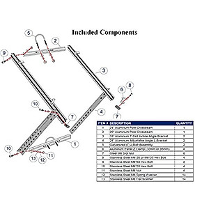 WindyNation Side of Pole Solar Panel Mount Rack for 30W to 120W Solar Panel