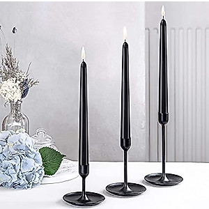 10 Inch Taper Candles - 4 Pack Unscented Dripless & Smokeless Home Décor - Perfect for Dinner, Party, Wedding, Halloween, & Churches & Votive Candles.(9.9, Black)