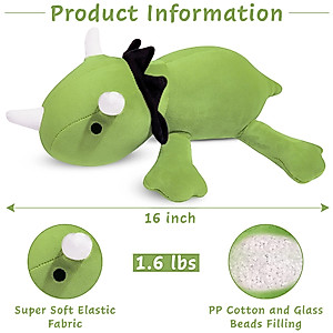 KOKO BRAND Weighted Stuffed Animals Dinosaur Plush – 16 Inch Cute and Comforting Weighted Dinosaur Plush – 1.7Lbs Kids Dinosaur Toys Ideal for Nap, Sleeping, Car – Ultra-Soft and Cuddly