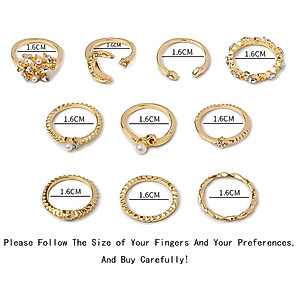 NORLSO Gold Stacking Rings for Women Fashion Style Gold Rings Set Butterfly Knuckle Rings Snake Rings Moon Star Rings Heart Stacking Rings