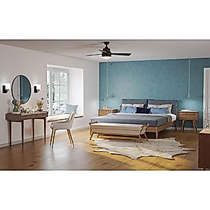 Progress Lighting P250076-31M-WB Trevina V 3-Blade Modern Indoor Ceiling Fan Matte Black with Light Kit and White Opal Shade