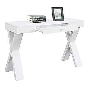 Convenience Concepts Newport 1 Drawer Desk, White