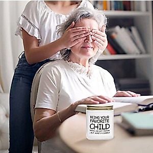 Gifts for Father from Daughter and Son, Being Your Favorite Child Candle, Birthday Father's Day Mother’s Day Gift for Mom (White)