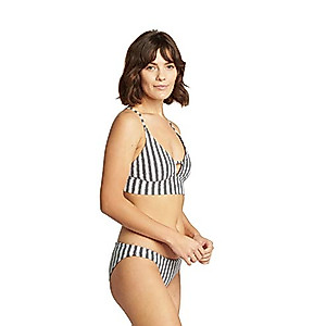 Billabong womens Aloha V Neck Cami Bikini Top, Black/White Stripe, Medium US