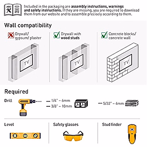 Barkan Long TV Wall Mount, 13-65 inch Full Motion Articulating - 4 Movement Flat/Curved Screen Bracket, Holds up to 79lbs, Extremely Extendable, Fits LED OLED LCD