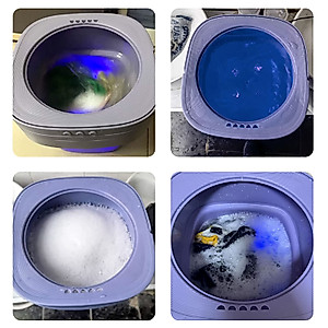 Flylin Portable Washing Machine Drying Washing Machine Foldable Mini Small Washer 6.5L Half Automatic Washt for Baby Clothes Underwear Apartment Camping RV Travel (Purple)