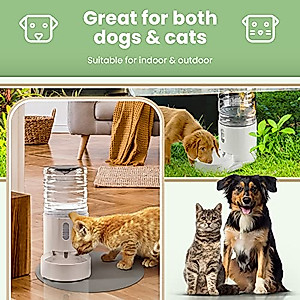 JUNSPOW Pet Water Dispenser 4L [Comes with Pet Placemat] Cat Dog Water Dispenser Automatic Water Dispenser Pet Water Bowl for Medium and Small Dog Cats