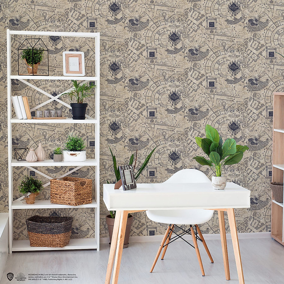 RoomMates RMK12436RL Blue Harry Potter Marauder's Map Peel and Stick Wallpaper