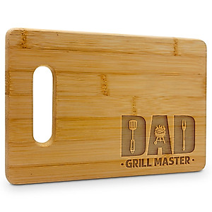 On The Rox Gifts for Dad - Dad Grill Master Cutting Board (9”x6”) - Personalized Dad Gifts for Men - Engraved Bamboo Board for Grill Fathers, Papa, Stepdad - Best Dad Ever Birthday, Fathers' Day Gift