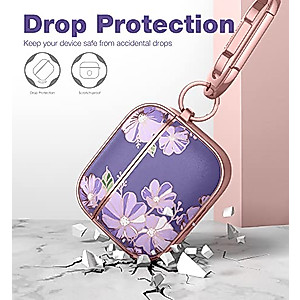 SURITCH Protective Case for AirPods 3rd Generation with Keychain, Cover for Apple AirPod Gen 3 Earbuds Support Wireless Charge Shockproof Stylish Cute for Women Girls, Purple Cosmos