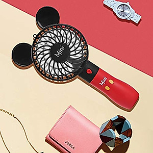 Orapink Hand Held Fan,Cartoon fan Portable Hand held USB Rechargeable Fans with 3 Adjustment Speeds,Battery Operated Electric Powered Mini Fan, Desk Desktop Fans for Home Office Travel