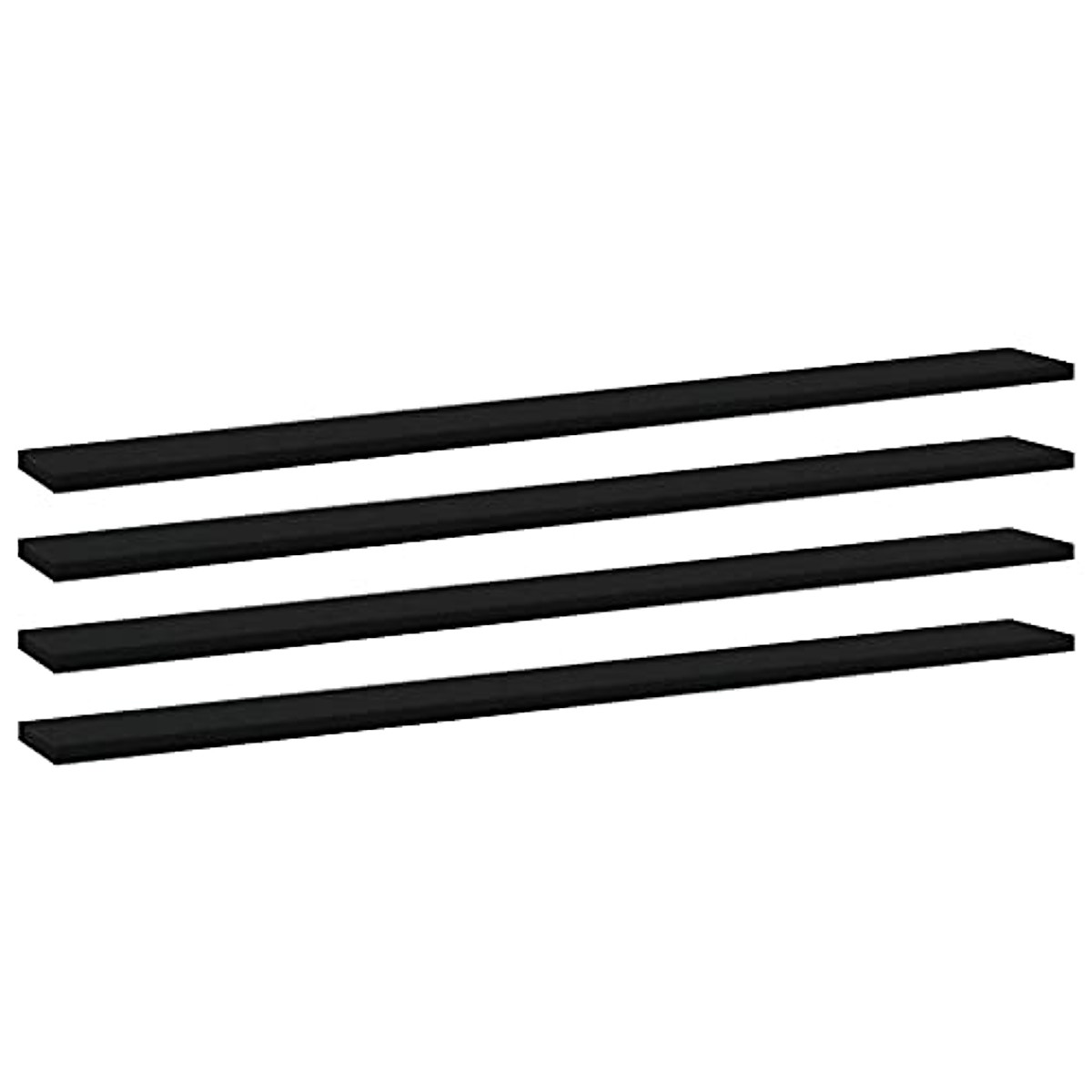 Natulvd 39.4"x3.9"x0.6" Bookshelf Boards, Chipboard Replacement Display Panels, Partition Unit Board, Replace Plank for Bookcase Wall Shelf Closet - Black - 4 pcs