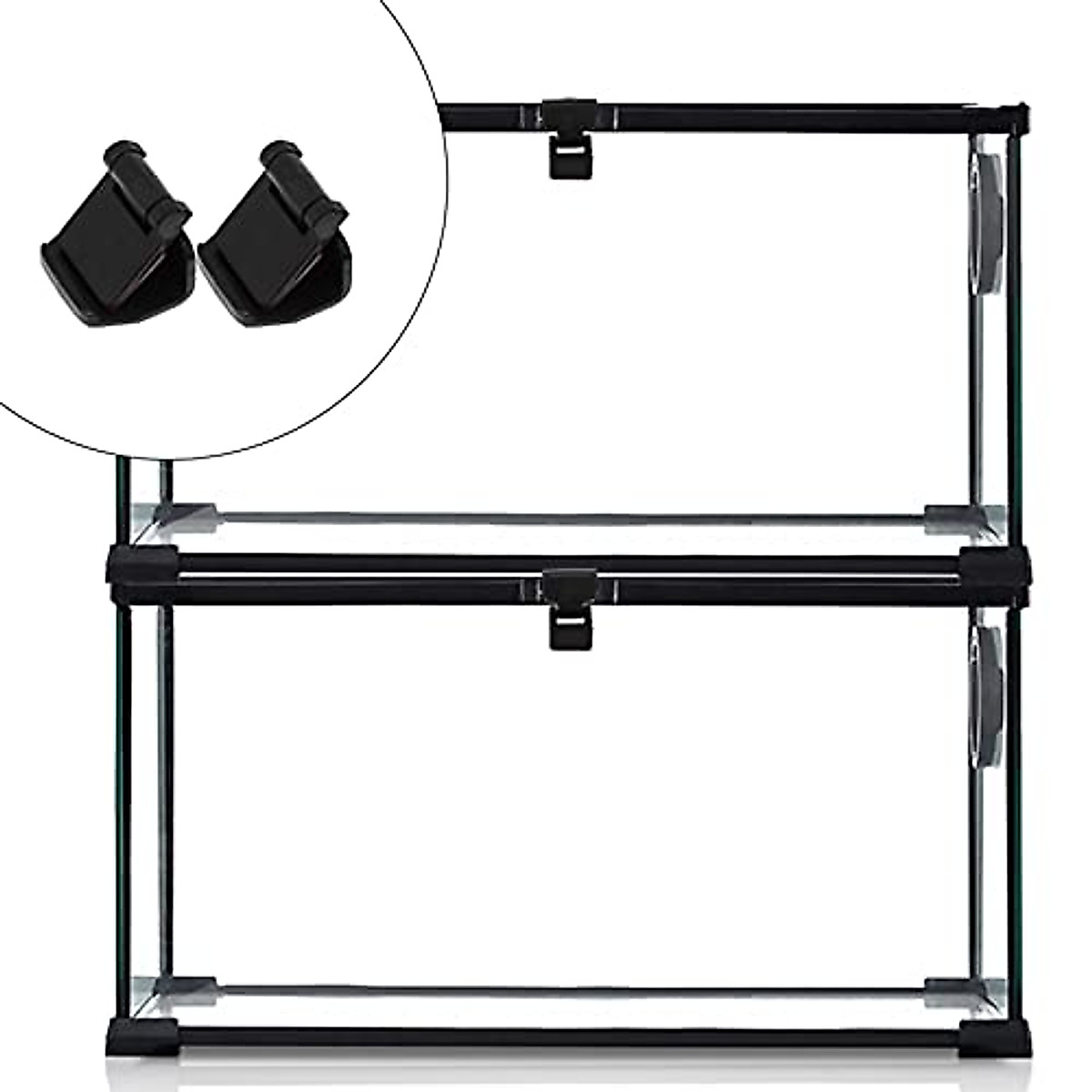 4pcs terrarium cover clips Terrarium Screen Cover Clip Fresh Air Non- Locking Screen Clips Anti- escape Feeding Tank Latch for Glass Turtle Terrarium reptile terrarium cover Parts aquarium cover clips