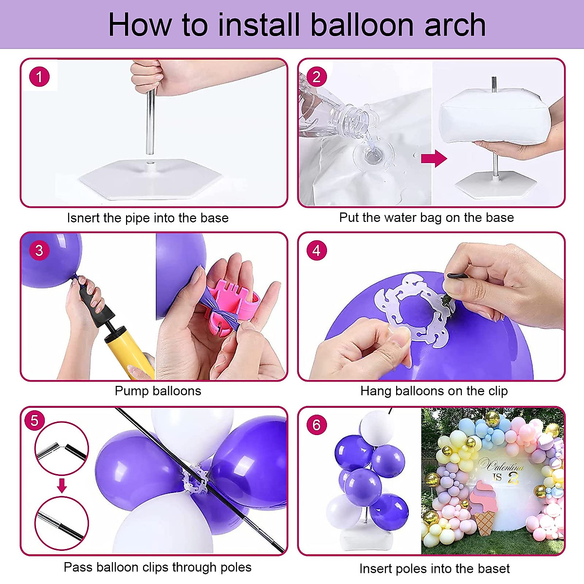 Party Spot! 95 Pcs Balloon Arch Kit, 9Ft Tall & 10Ft Wide Ajustable Balloon Arch Stand For Baby Shower Graduation Birthday Party Wedding Decorations