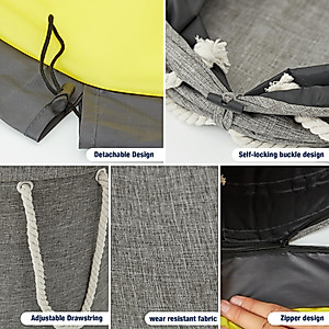 EXQ Home Toy Storage Basket and Building Bricks Toy Play Mat for Kids Rooms (11.8 x15 inches) - Organizer Storage Organizer for Toys, Playroom Canvas Bag Gift for Boy/Girls Grey