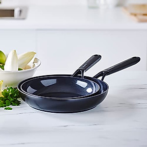 GreenPan SmartShape Healthy Ceramic Nonstick, 9.5" and 11" Frying Pan Skillet Set, PFAS-Free, Induction, Dishwasher Safe, Black