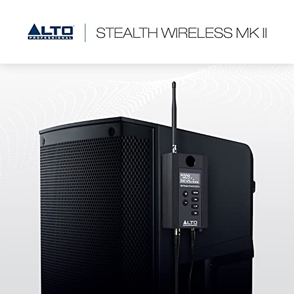 Alto Professional Stealth MKII-UHF Stereo Wireless Audio System for Active Speakers with Transmitter and 2 Receivers, 2 XLR Ins, Expandable