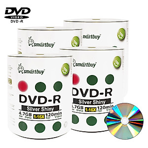 Smart Buy 400 Pack DVD-r 4.7gb 16x Shiny Silver Blank Data Video Movie Recordable Media Disc, 400 Disc 400pk