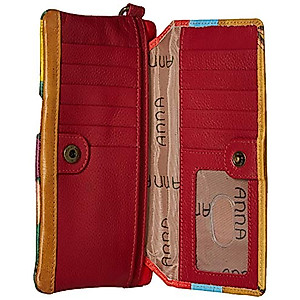 Anna by Anuschka Women's Hand-Painted Genuine Leather Flap Organizer Wallet - Viva Cuba