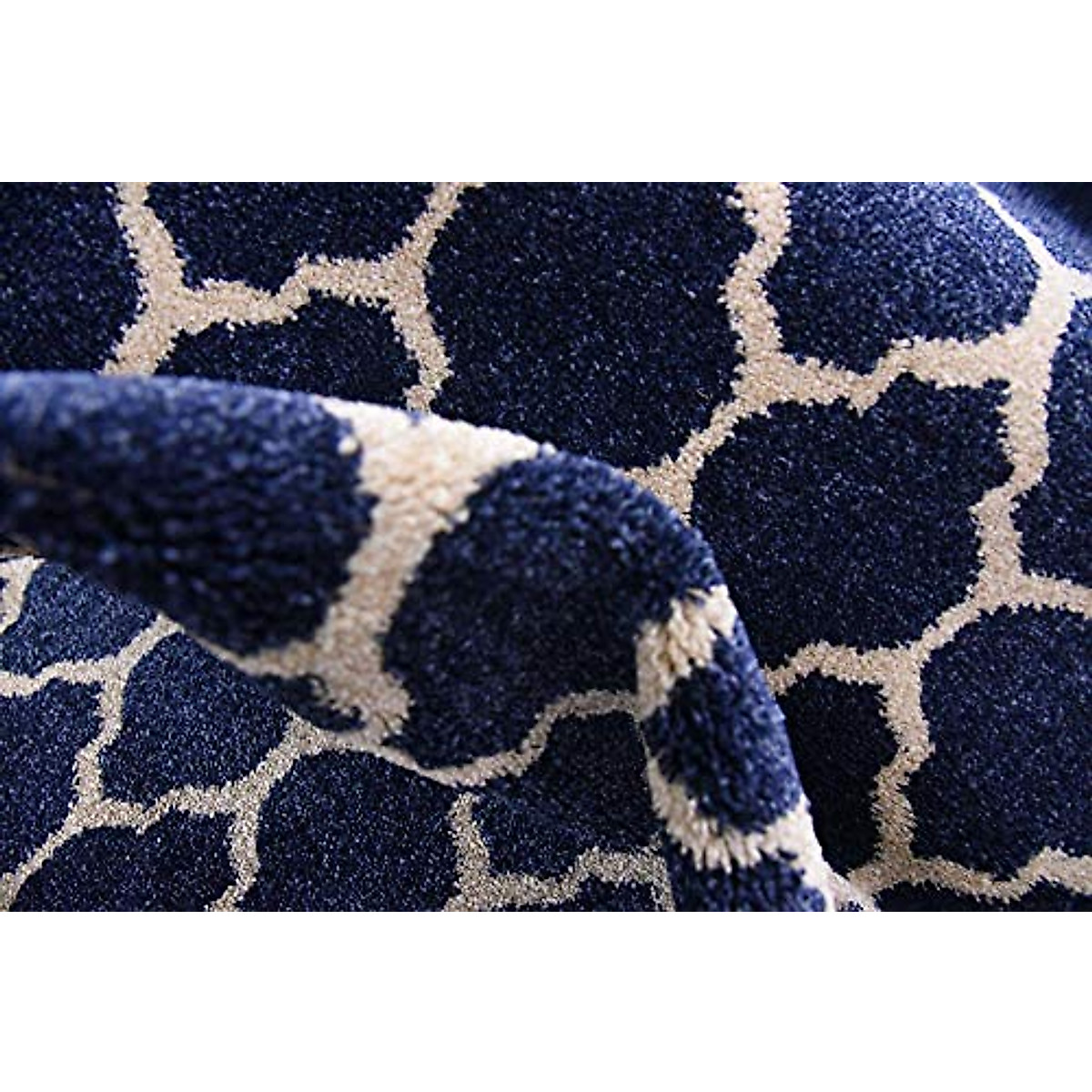 Unique Loom Trellis Collection Modern Morroccan Inspired with Lattice Design Area Rug, Runner 2' 0" x 6' 1", Dark Blue/Navy Blue