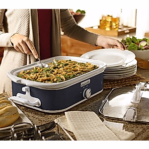 Crock-Pot 3.5 Quart Casserole Manual Slow Cooker, Charcoal