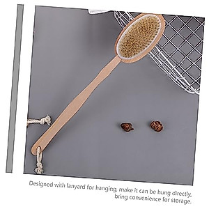 MARMERDO Bath Scrubber for Body Shower Scrub Brush for Body Lotion for Men Back Scrubber Back Scrubber for Bath Body Scrub Brush Exfoliating Brush Bullet Bath Brush Wooden Scraper Man Body