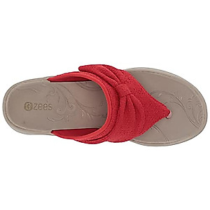 BZees Women's Dancing Queen Wedge Sandal, True Red Open Knit, 9.5