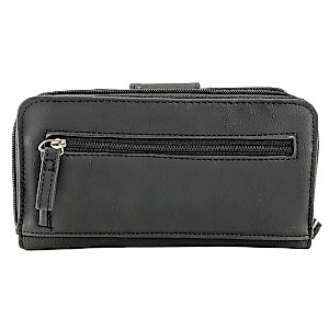 Purse King The Essence Everyday Essential Wallet, Womens Wallet, Womens Clutch, Faux Leather Wallet, Leather Clutch, RFID Blocking Wallet, Organizer (Black)