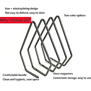 Storage Newspaper Baskets Magazine Rack Cone-Shaped Wrought Iron Bedroom Gold Stand Desktop Rack Living Room Black Book Rack (Color : Gold, Size : 6613cm)