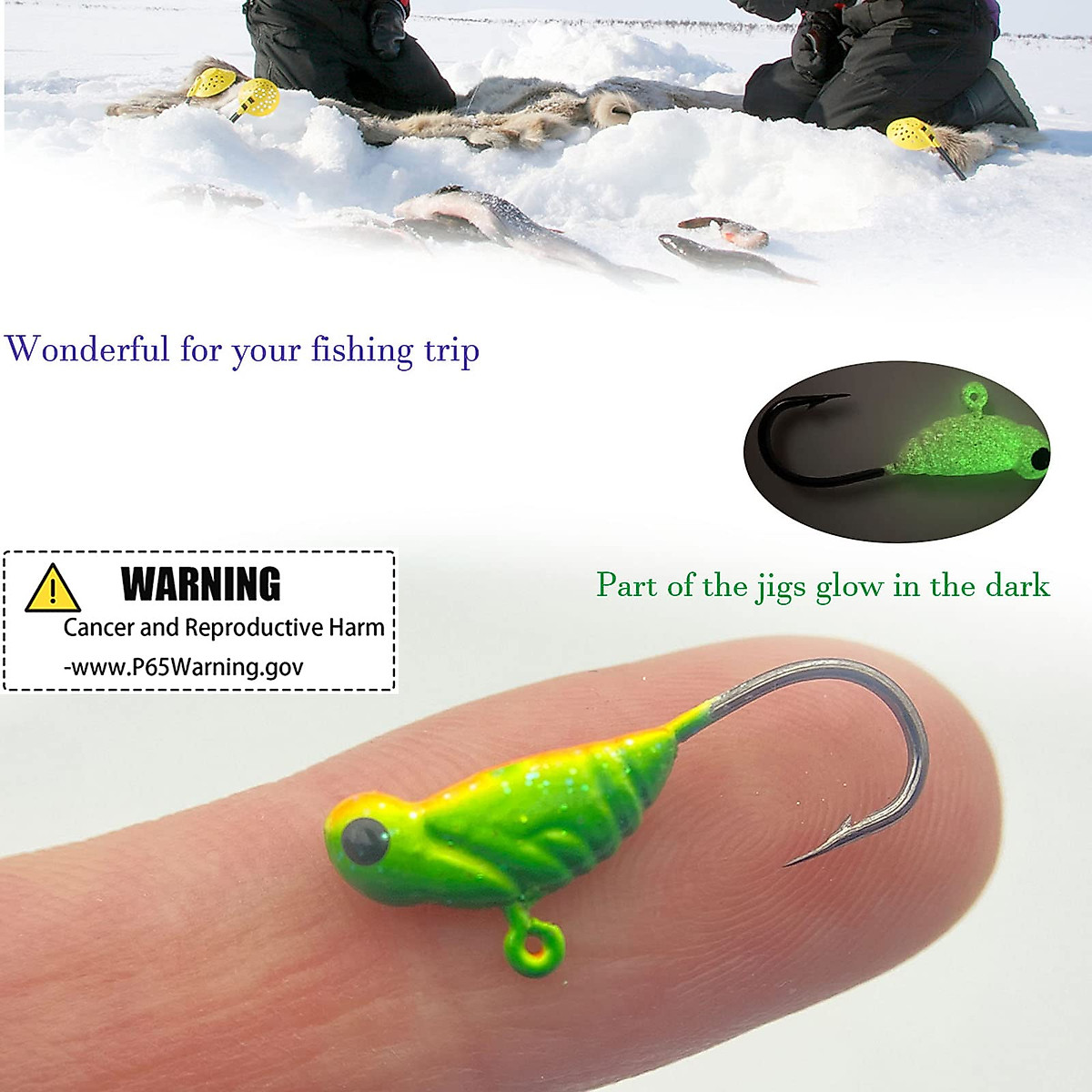 25Pcs Ice Fishing Jigs for Panfish Crappie Sunfish Walleye Ice Fishing Jig Box Gear Accessories Ice Fishing Tackle Box Set (Style 3)