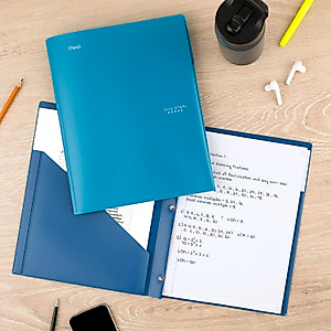 Five Star 2 Pocket Folders, 4 Pack, Plastic Folders with Prong Fasteners, Holds 11” x 8-1/2”, Tidewater Blue, White, Amethyst Purple, Harvest Yellow (38136)