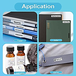 SUPVAN E10 Black Thermal Label Maker with Label Tape, Accessories Black Cute Ears for E10 Sticker Printer Bundled Products